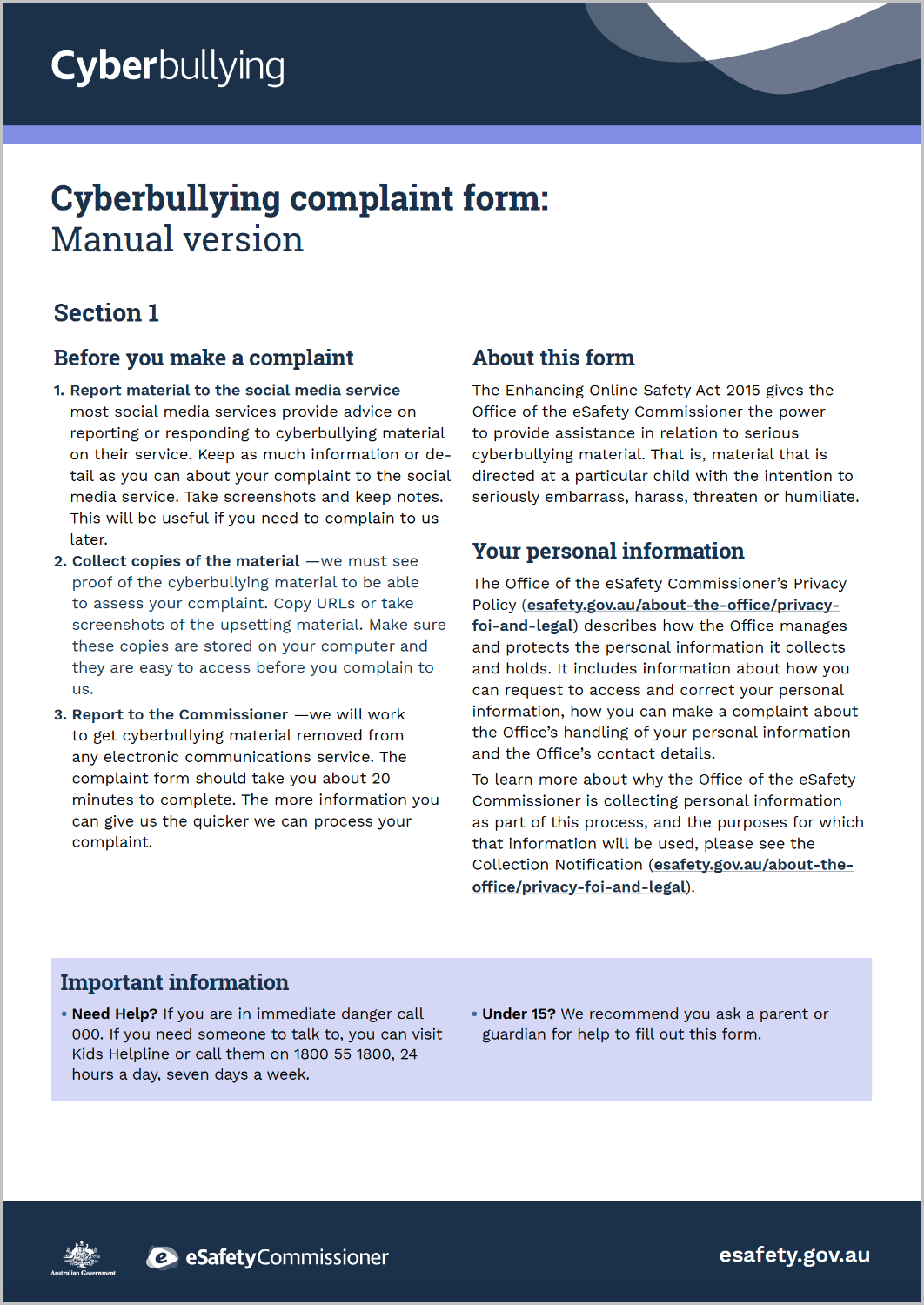 FAQ about making a cyberbullying complaint | eSafety Commissioner